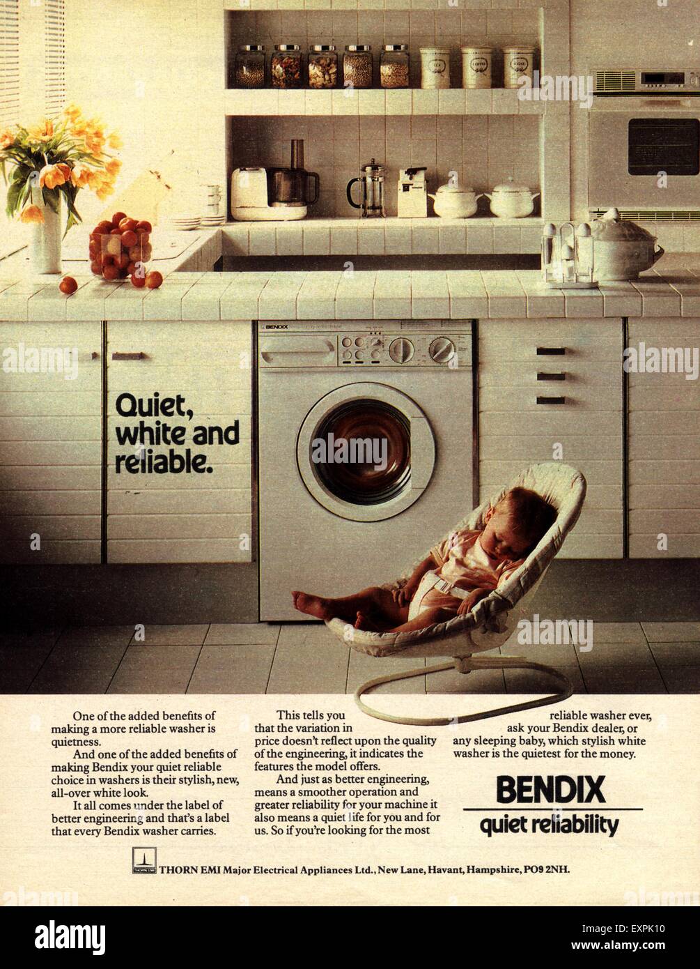 1980s UK Bendix Washing Machines Magazine Advert Stock Photo - Alamy