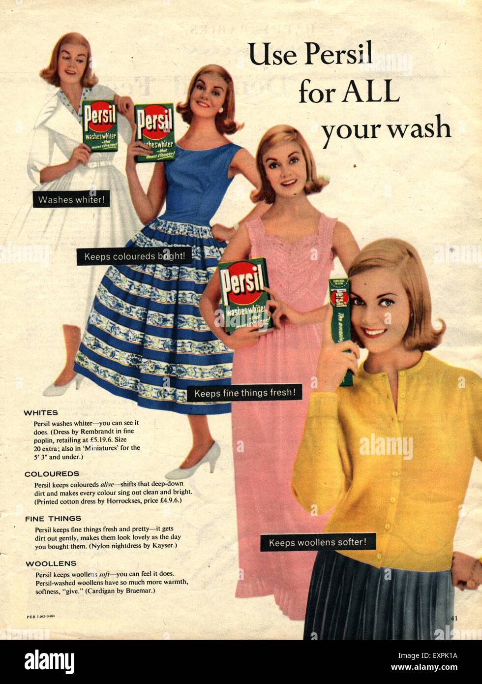 1960s UK Persil Magazine Advert Stock Photo - Alamy