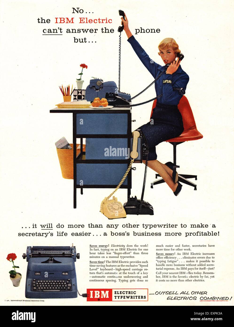 1950s USA IBM Magazine Advert Stock Photo - Alamy