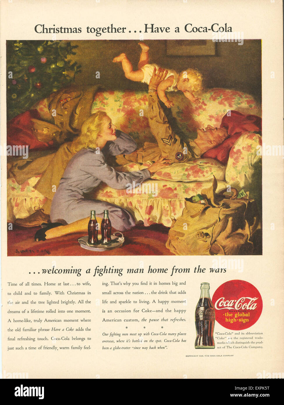 1940s USA Coca-Cola Magazine Advert Stock Photo - Alamy