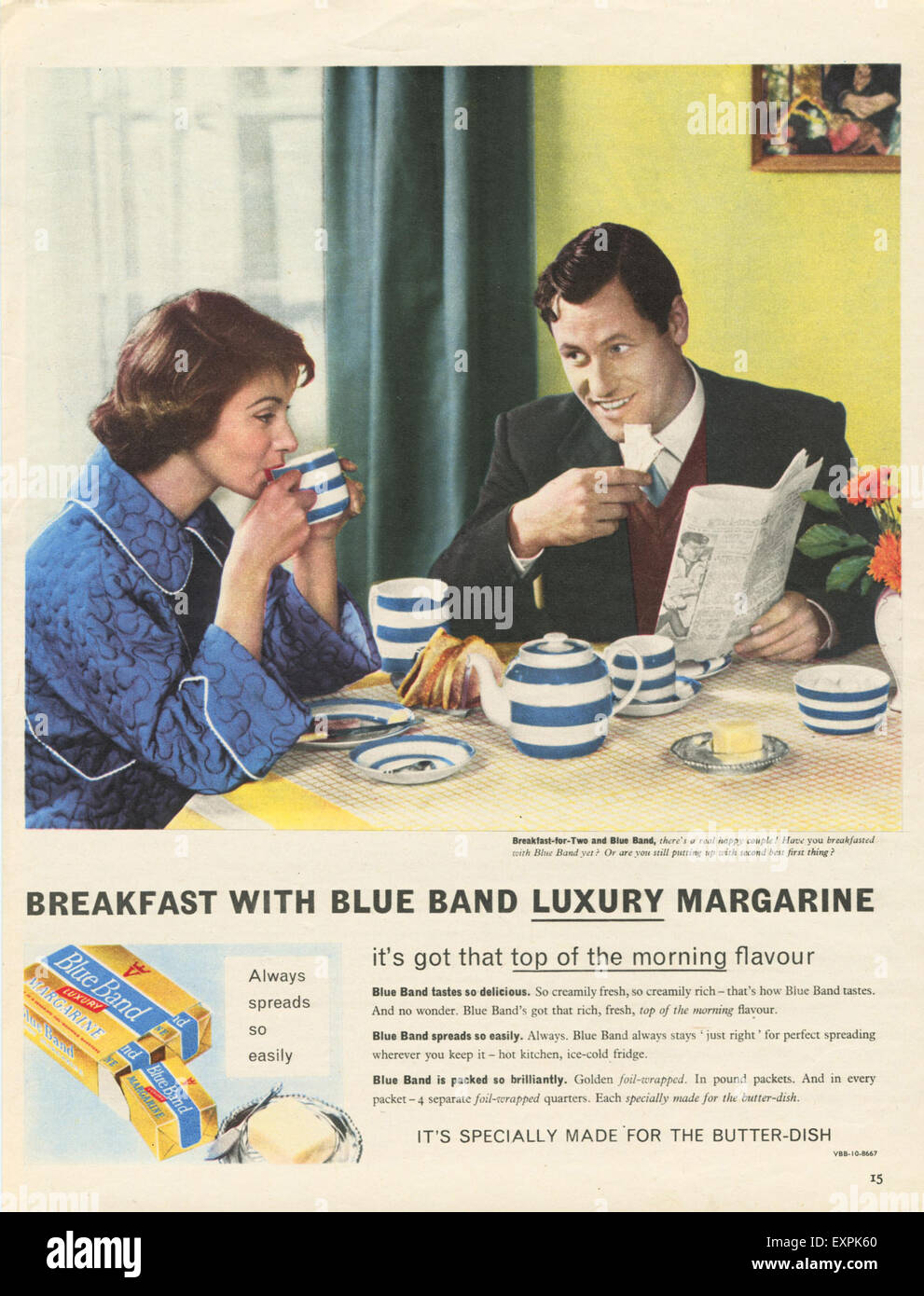 1960s UK Blueband Margarine Magazine Advert Stock Photo - Alamy