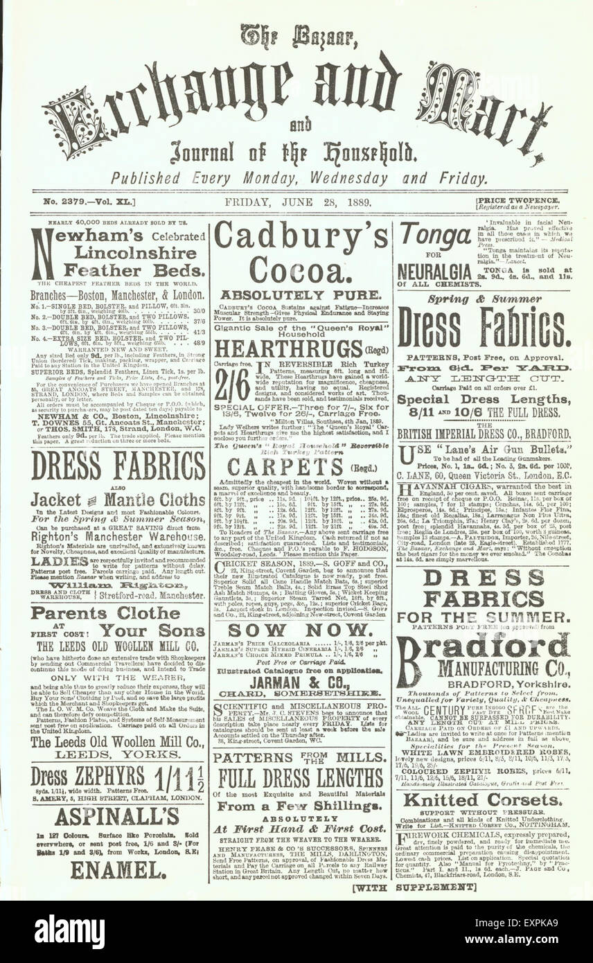 1880s UK Exchange and Mart Magazine Cover Stock Photo - Alamy