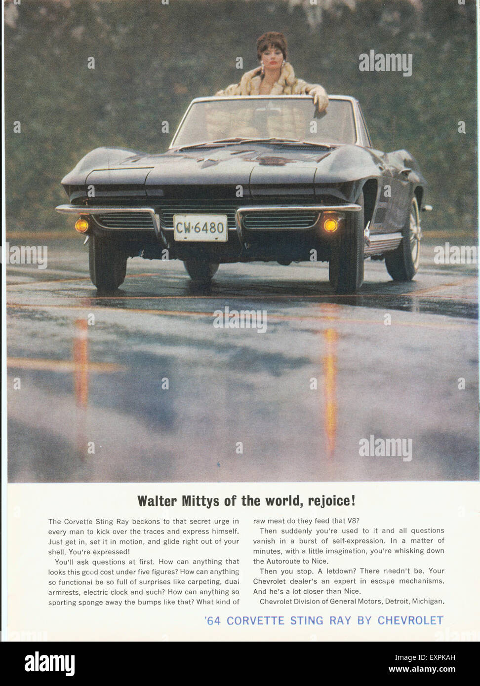 1960s USA Corvette Magazine Advert Stock Photo - Alamy