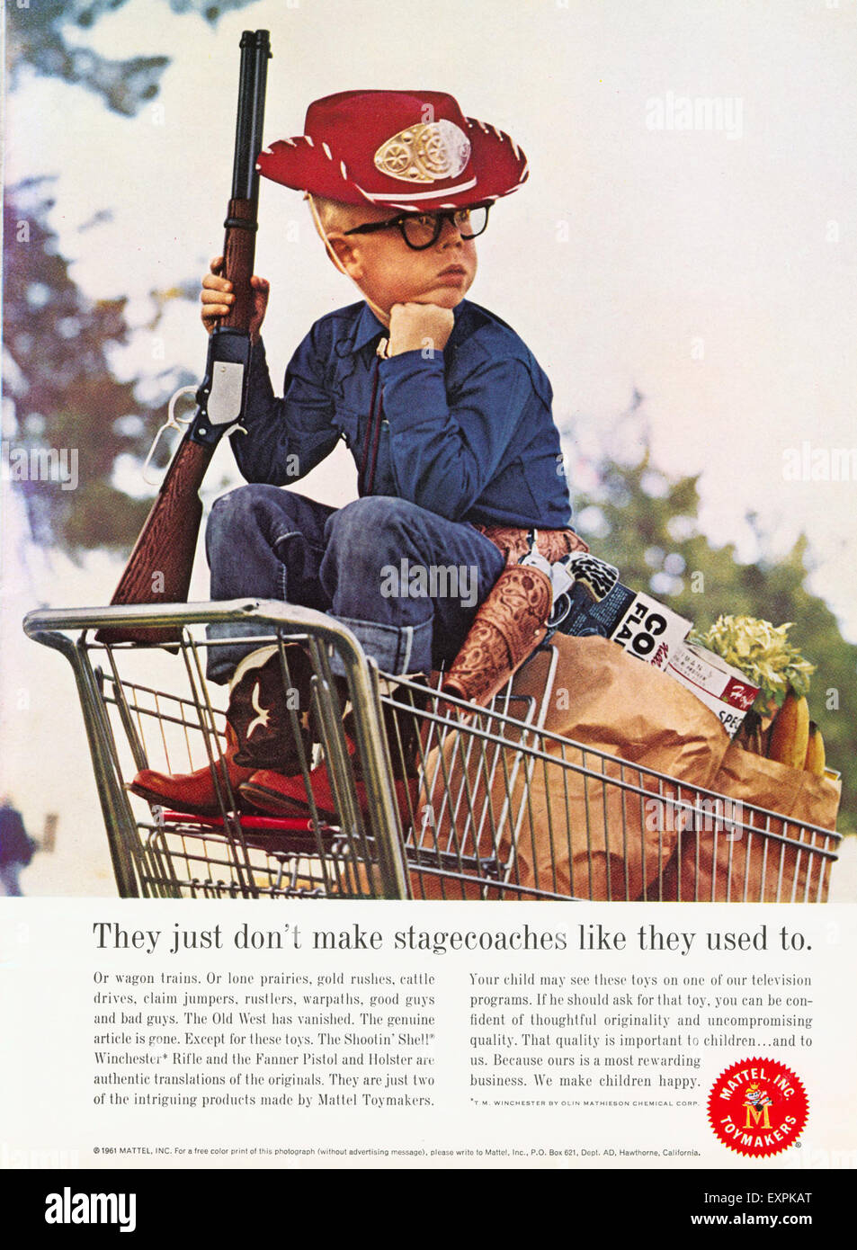 1960s USA Mattel Toys Magazine Advert Stock Photo - Alamy