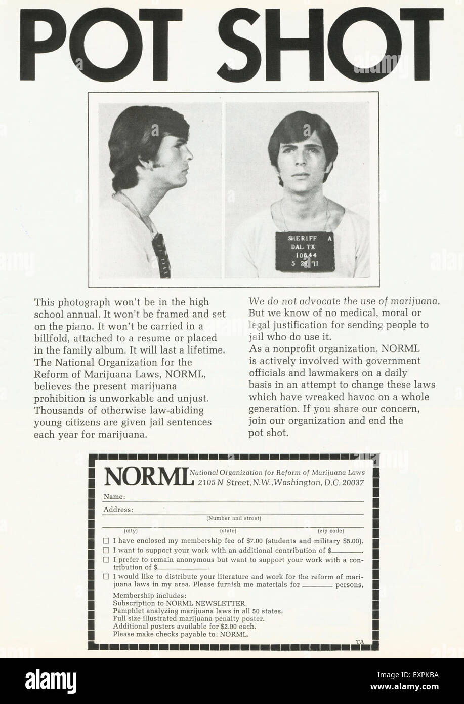 1970s USA Pot Shot Magazine Advert Stock Photo - Alamy