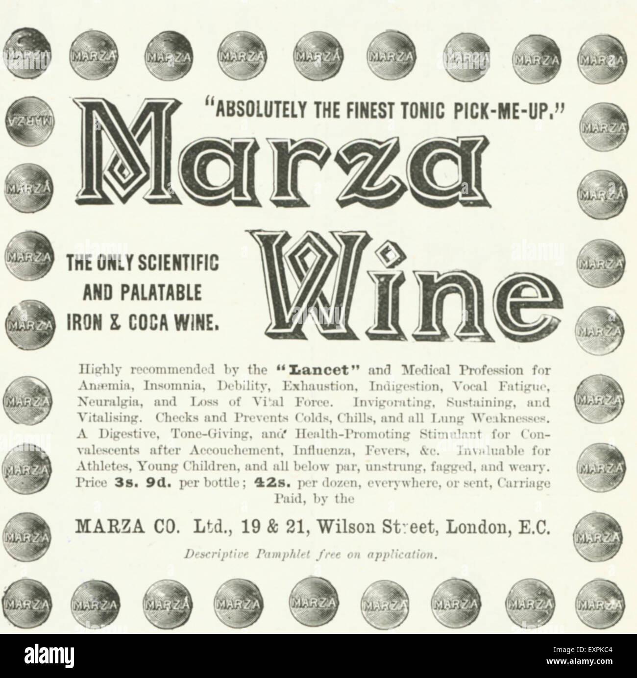 1890s UK Coca Wine Magazine Advert Stock Photo - Alamy