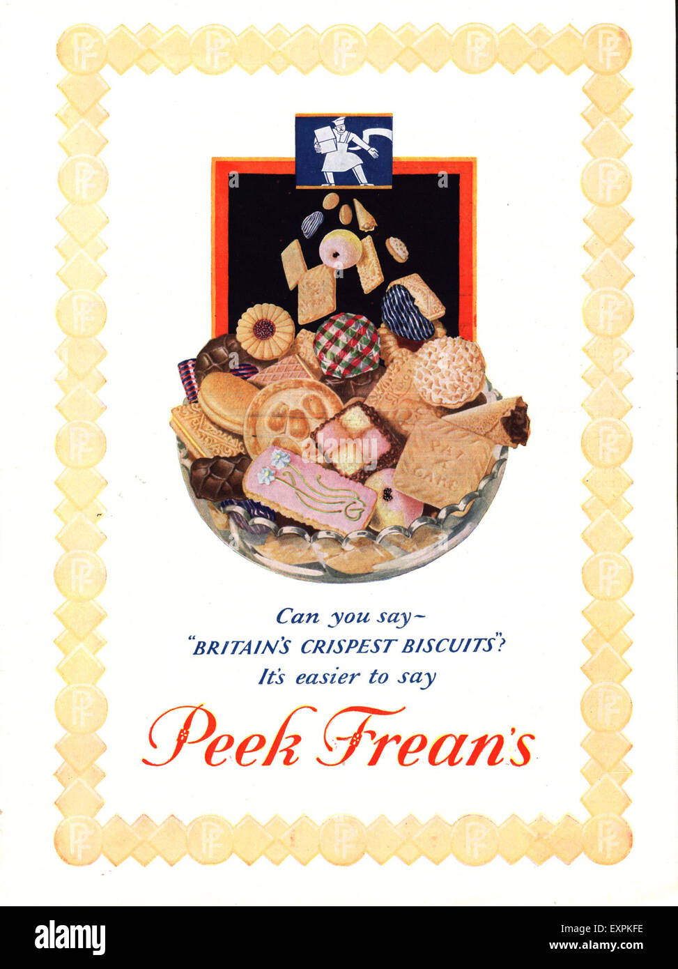 1950s UK Peek, Frean and Co Magazine Advert Stock Photo - Alamy