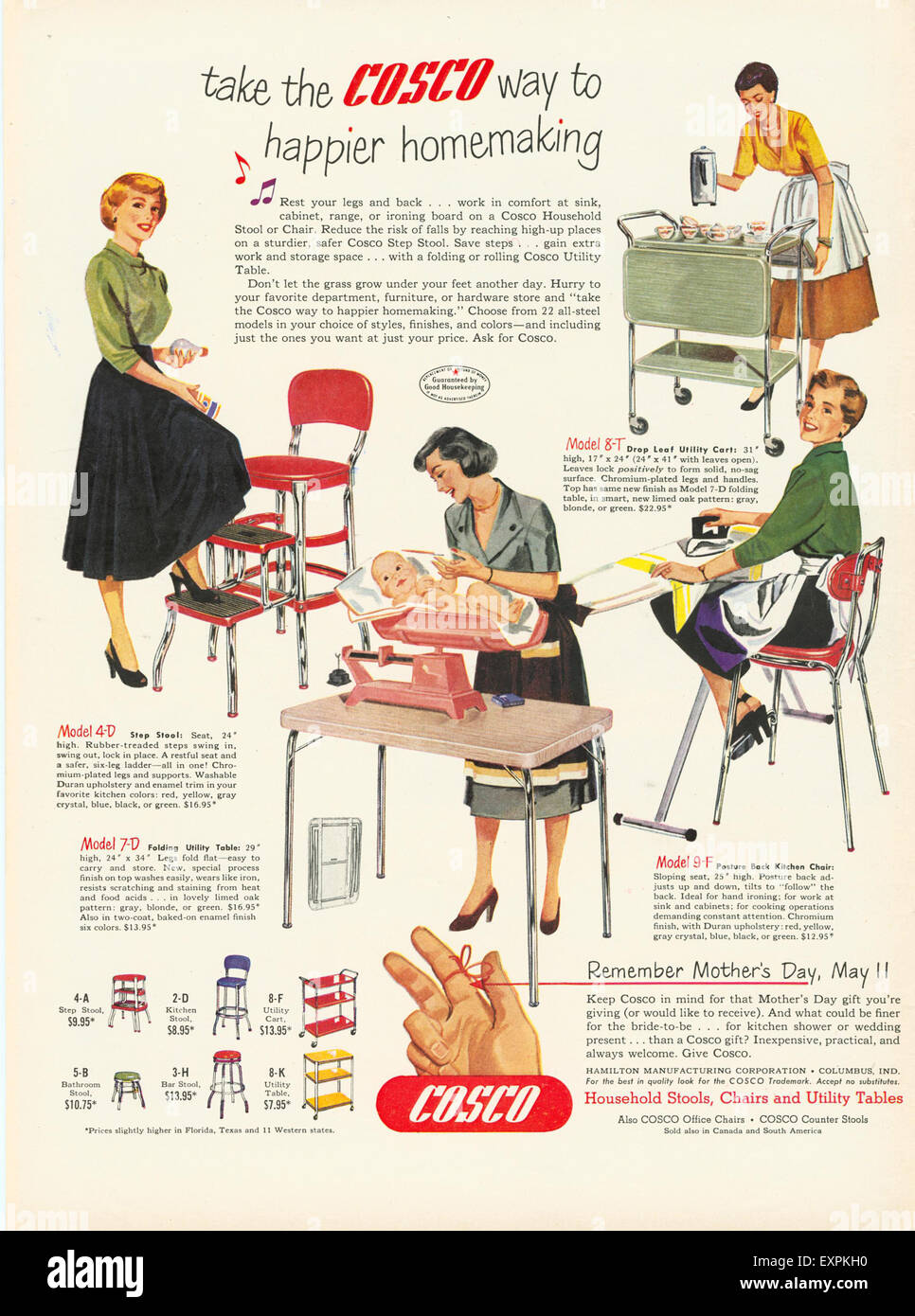 1940s USA Cosco Furniture Magazine Advert Stock Photo - Alamy