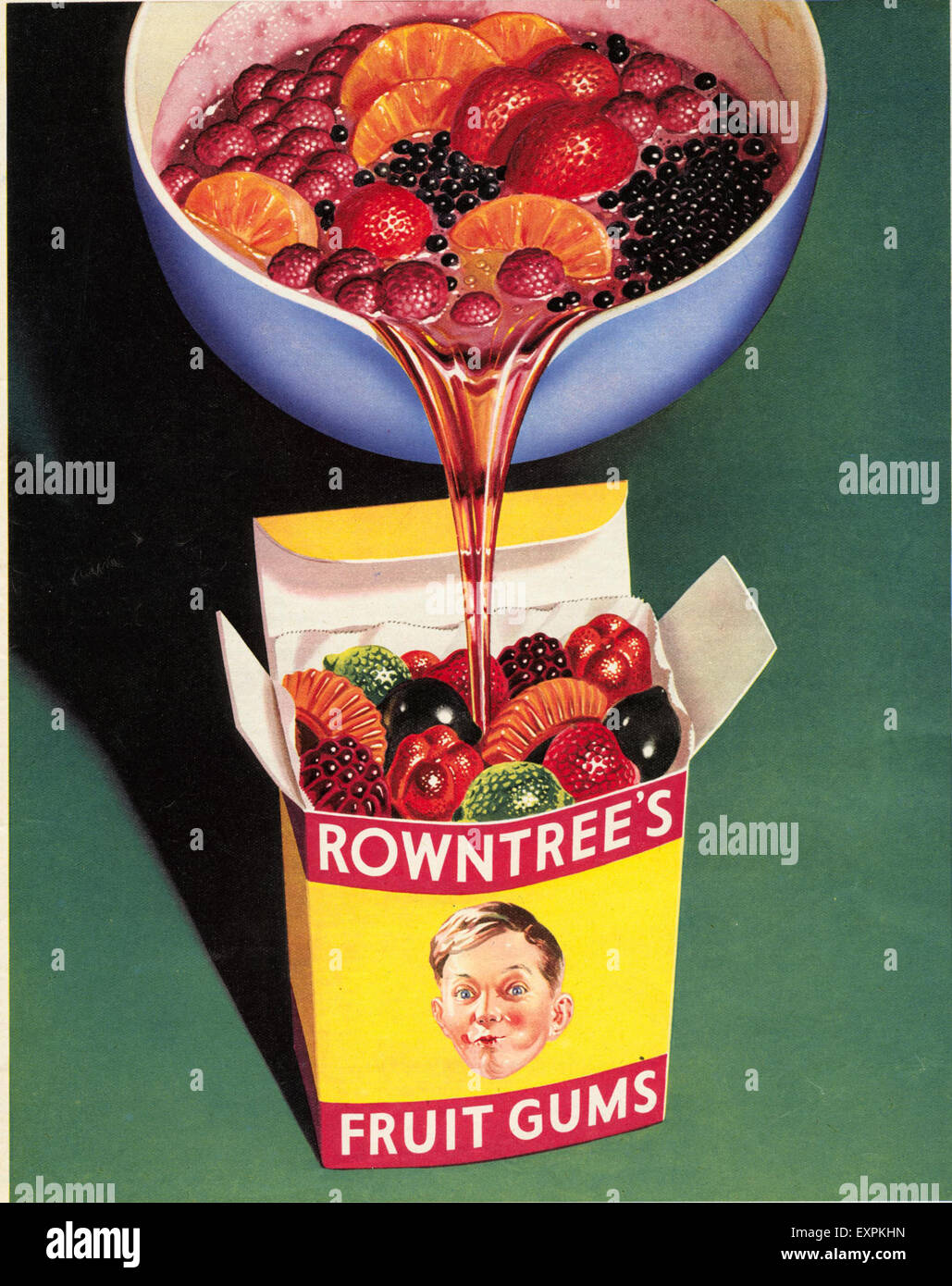 1950s UK Rowntree's Fruit Gums Magazine Advert Stock Photo - Alamy