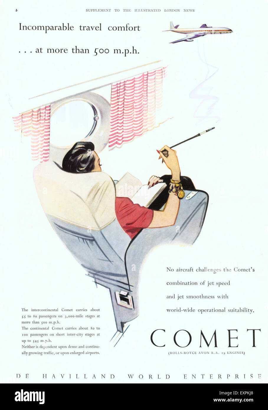 1950s UK Comet Airplanes Magazine Advert Stock Photo - Alamy