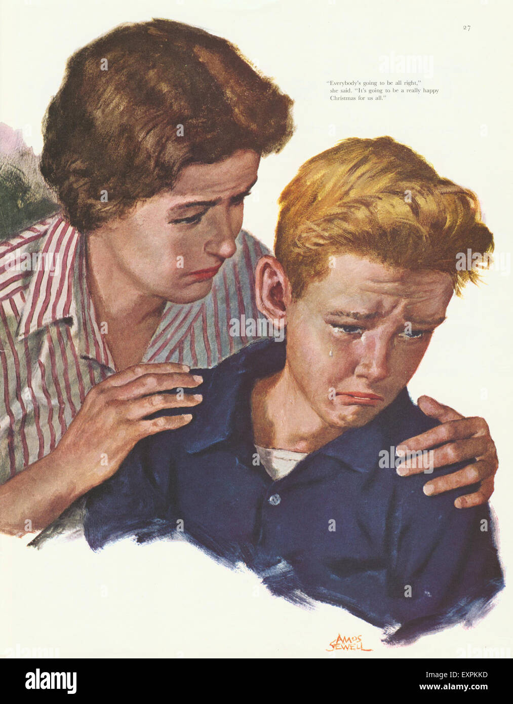 1950s USA Boy Crying Magazine Plate Stock Photo - Alamy