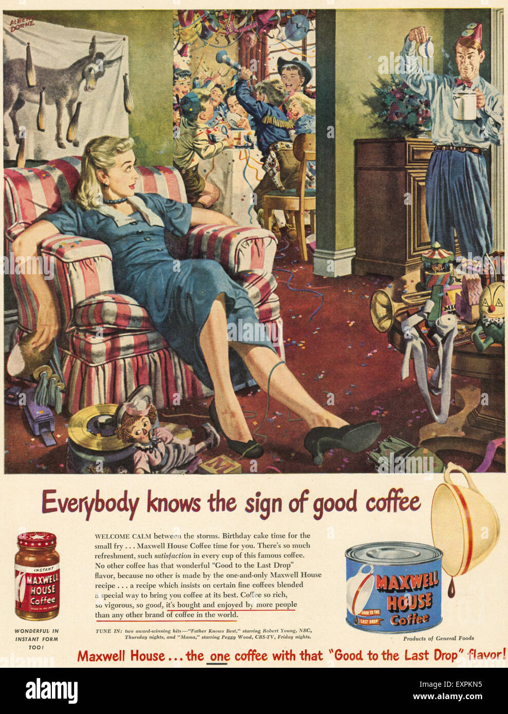 1940s USA Maxwell House Magazine Advert Stock Photo - Alamy