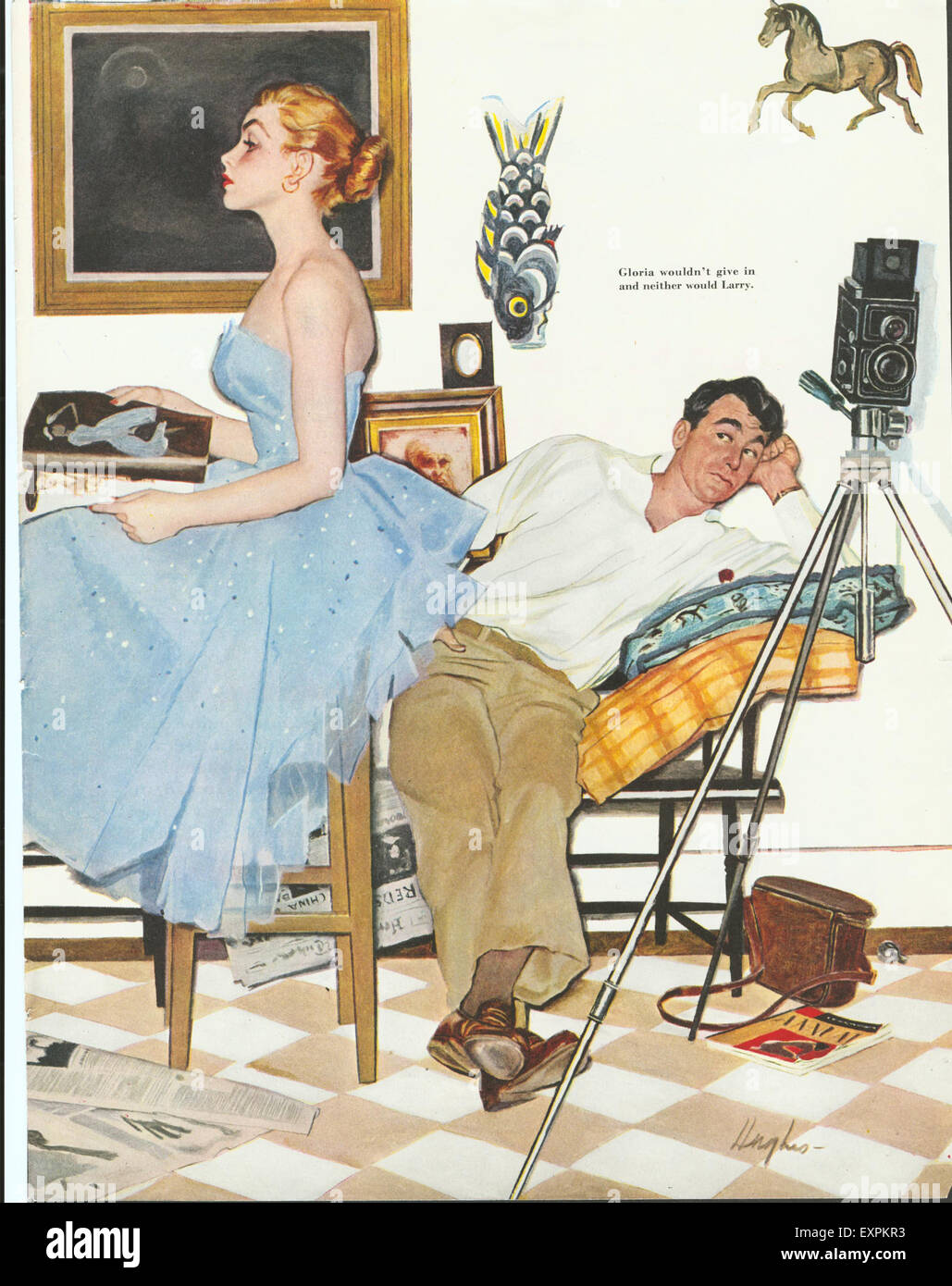 1950s USA Story Illustration Magazine Plate Stock Photo - Alamy