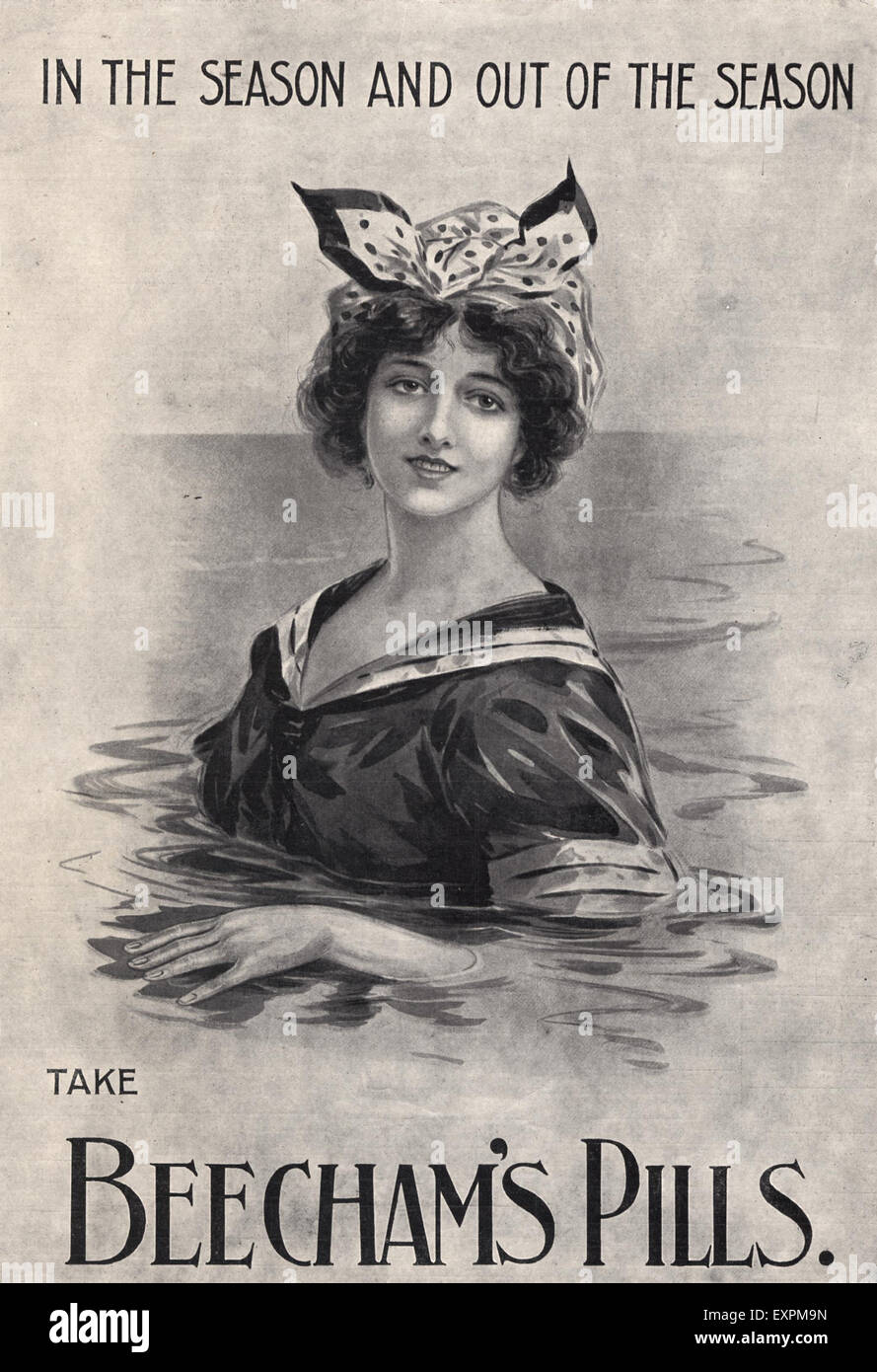 1900s UK Beecham's Magazine Advert Stock Photo - Alamy