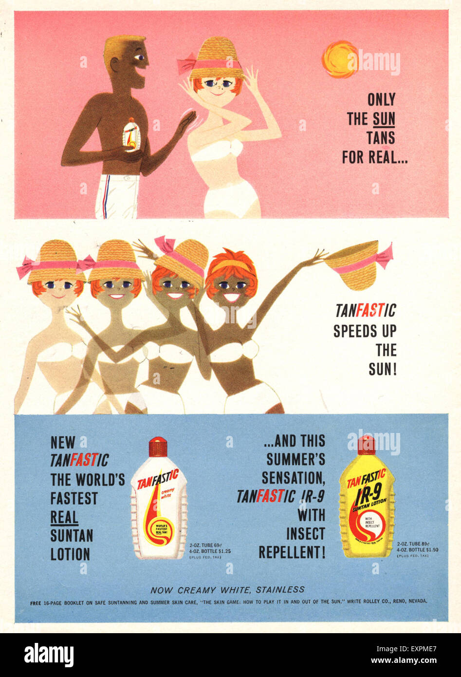 1960s UK Tanfastic Magazine Advert Stock Photo - Alamy