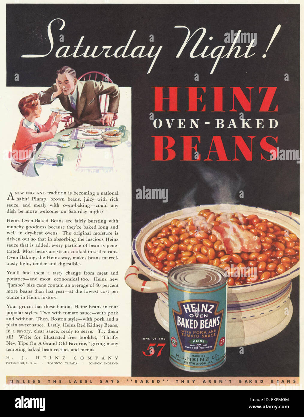 1930s USA Heinz Magazine Advert Stock Photo - Alamy