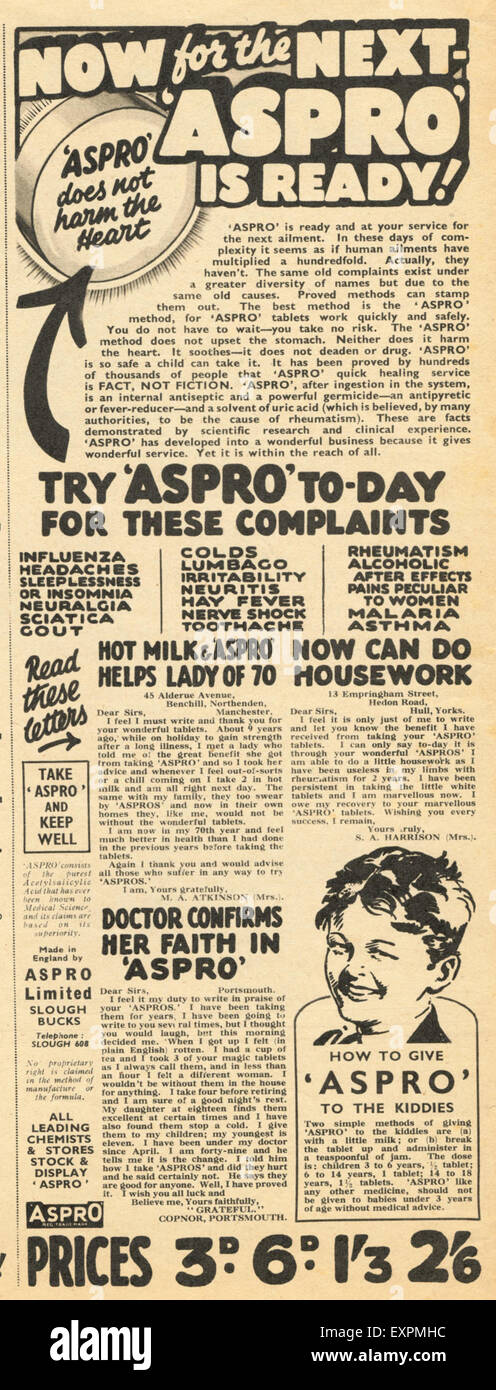 Aspro advert hi-res stock photography and images - Alamy