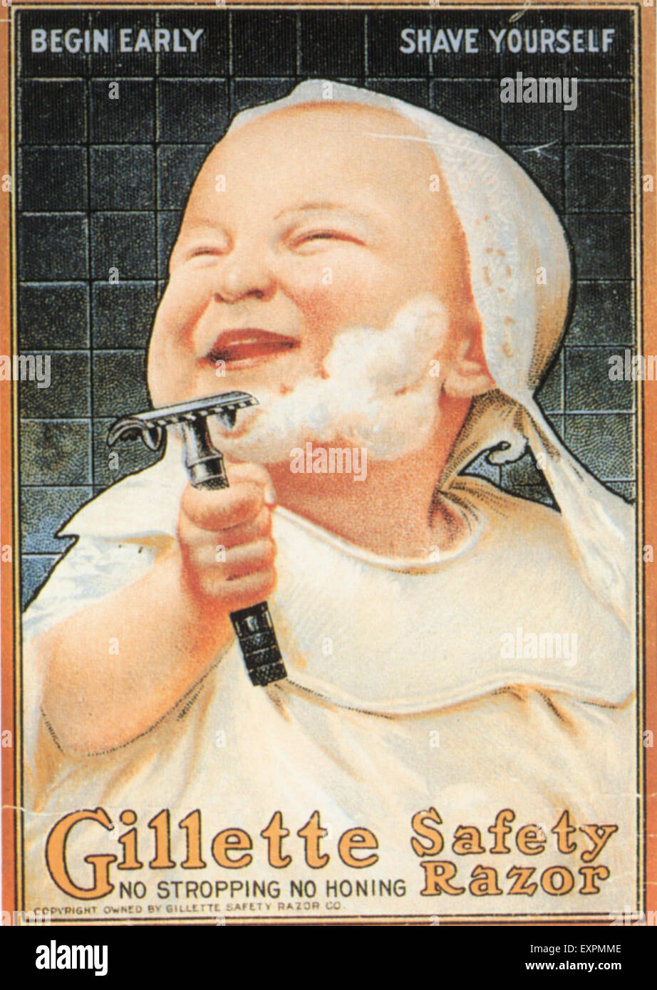 1900s UK Gillette Magazine Advert Stock Photo - Alamy