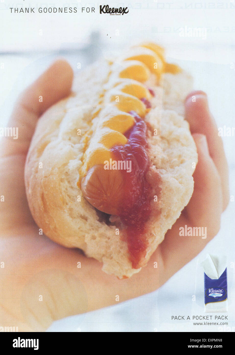 1990s UK Kleenex Magazine Advert Stock Photo - Alamy