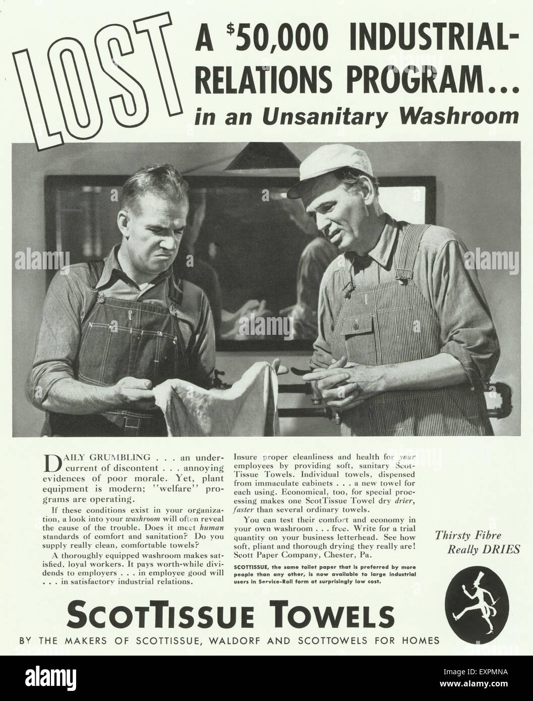 1930s USA Scot Tissues Towels Magazine Advert Stock Photo - Alamy
