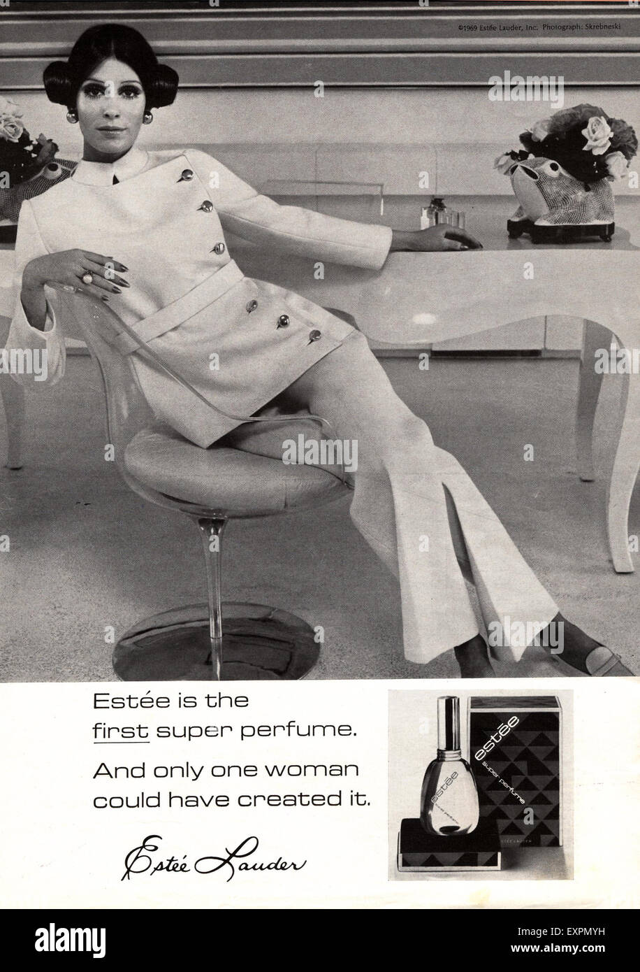 1960s USA Estee Lauder Magazine Advert Stock Photo - Alamy