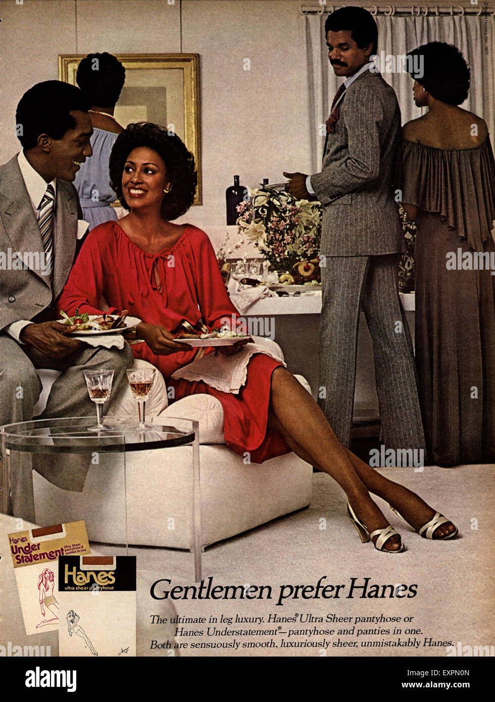 1970s USA Hanes Magazine Advert Stock Photo - Alamy