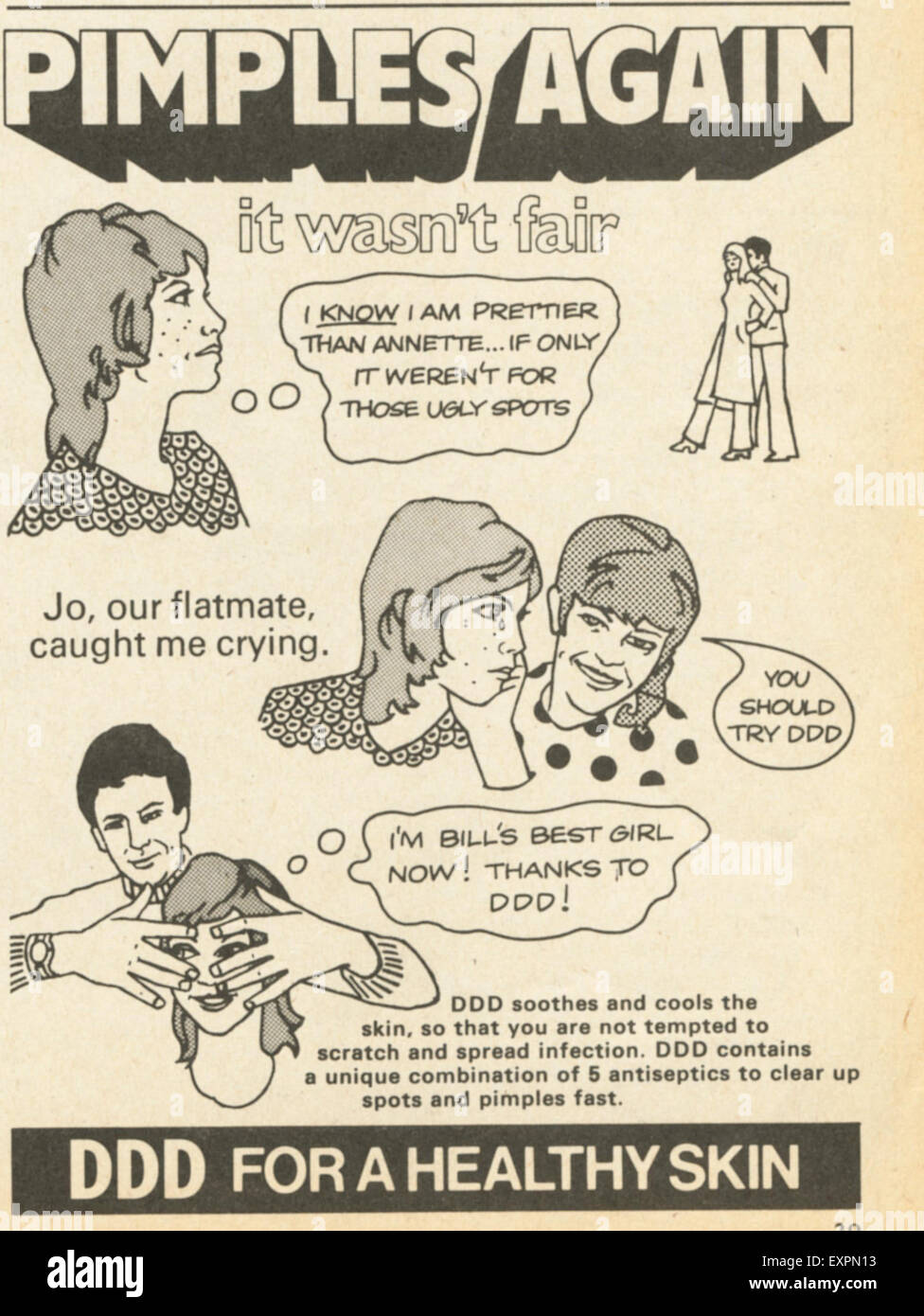 1960s UK DDD Face Wash Magazine Advert Stock Photo - Alamy