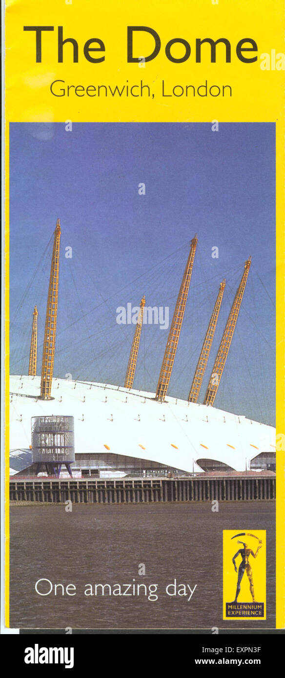 1990s UK The London Dome Leaflet/ Flyer Stock Photo - Alamy