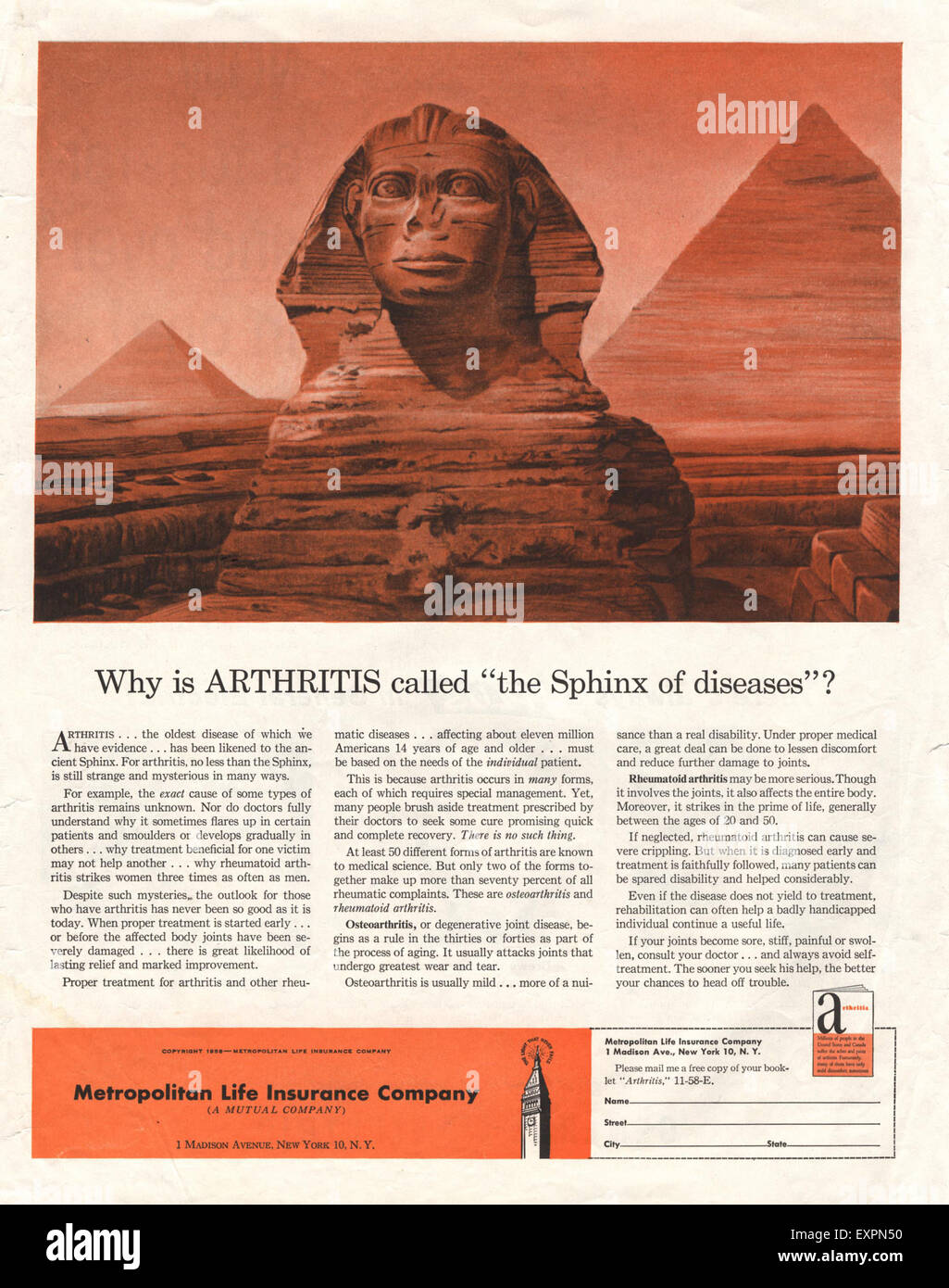 1950s USA Metropolitan Life Magazine Advert Stock Photo - Alamy