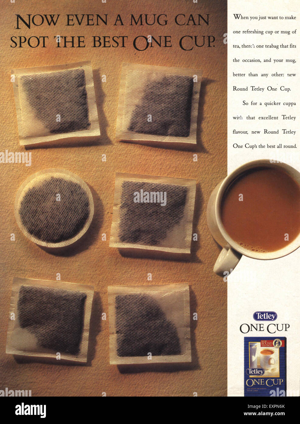 1990s uk tetley magazine advert hi-res stock photography and images - Alamy
