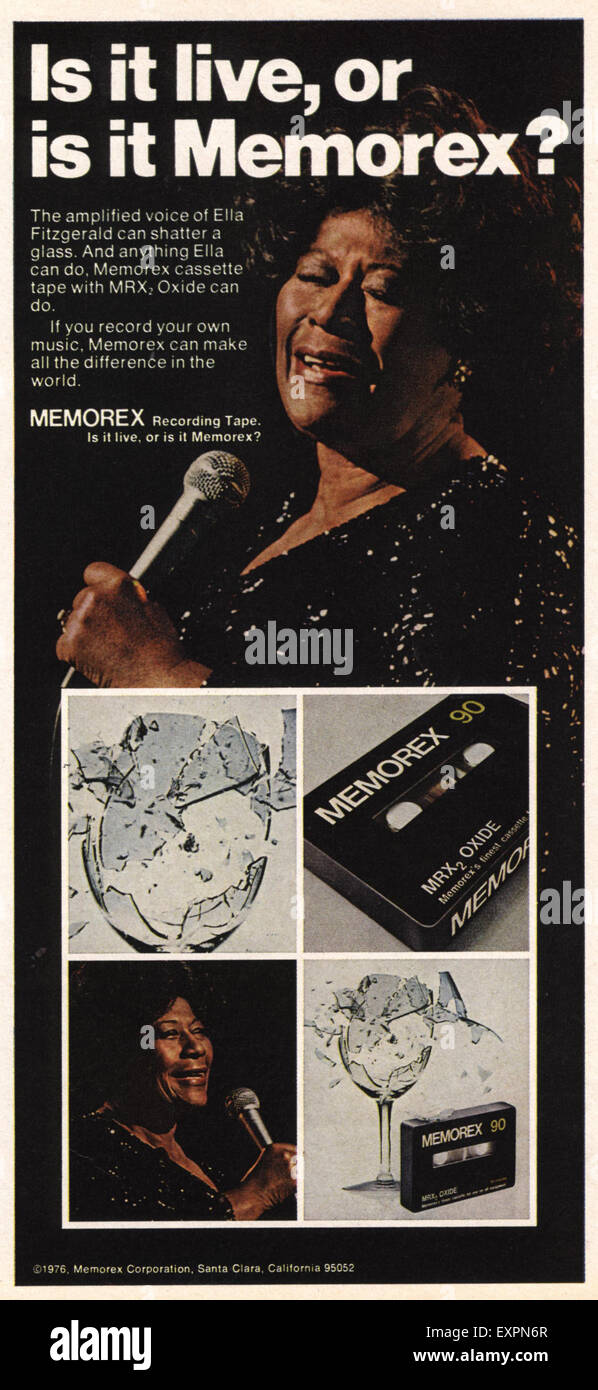 1970s USA Memorex Magazine Advert Stock Photo - Alamy