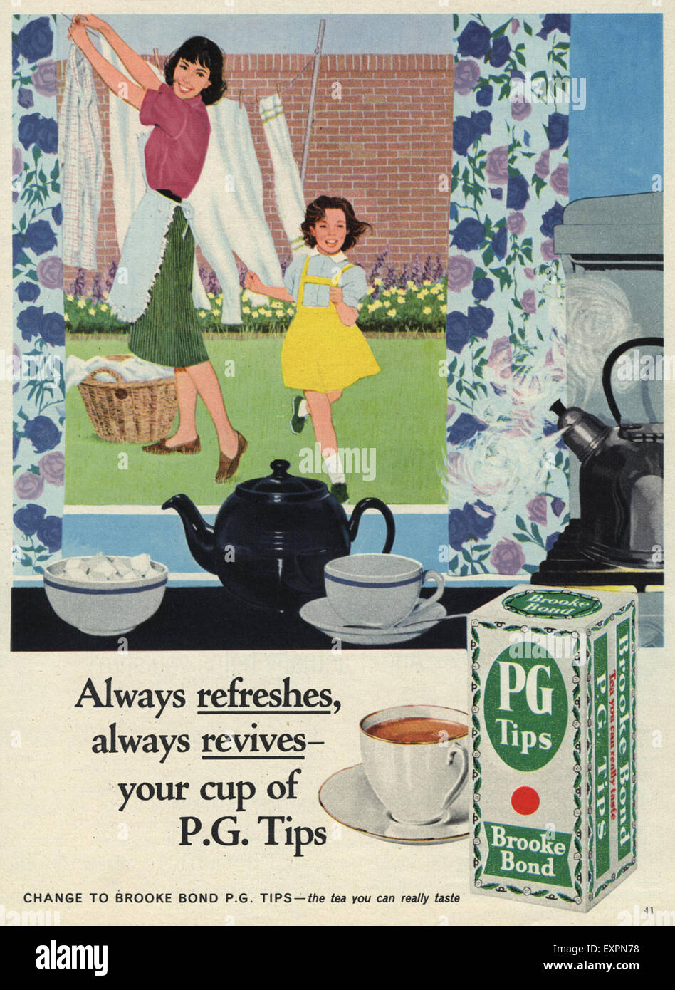 1960s UK PG Tips Magazine Advert Stock Photo - Alamy
