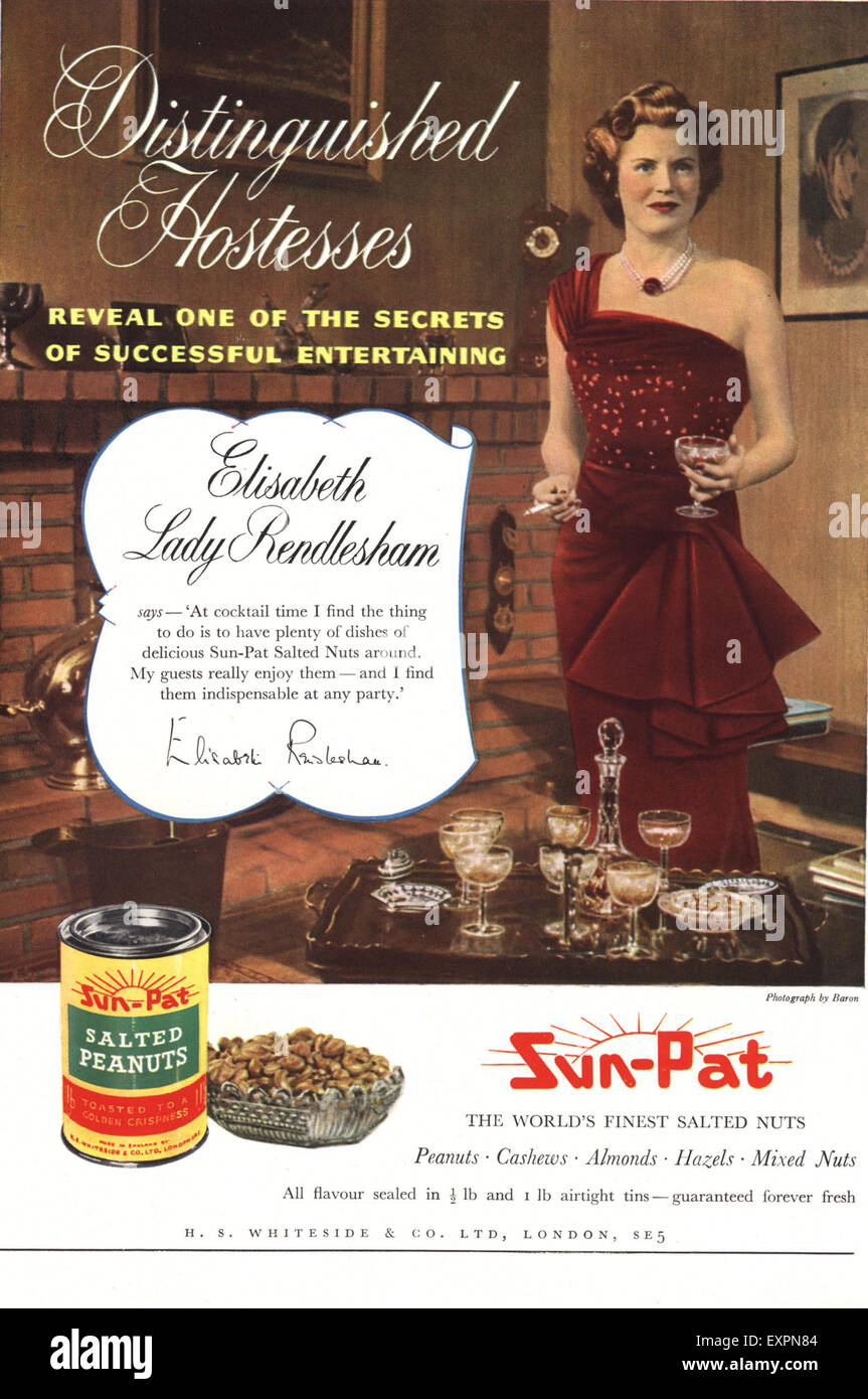 1950s UK Sun-Pat Peanuts Magazine Advert Stock Photo - Alamy