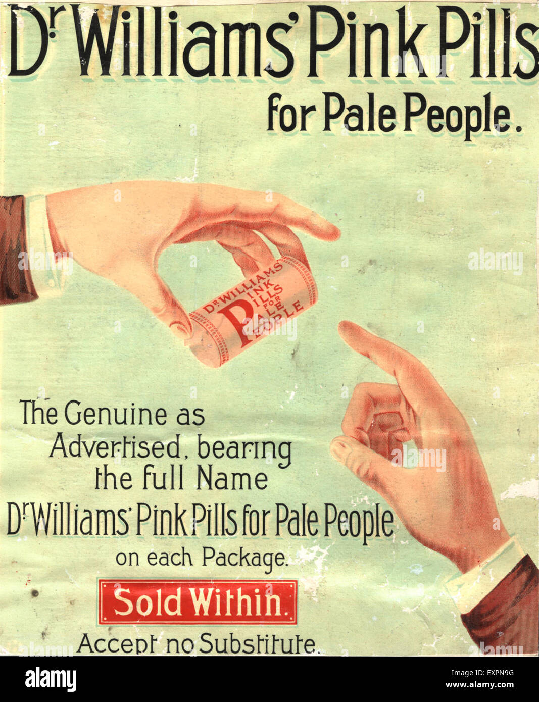 1890s UK Dr. Williams Pink Pills Magazine Advert Stock Photo - Alamy