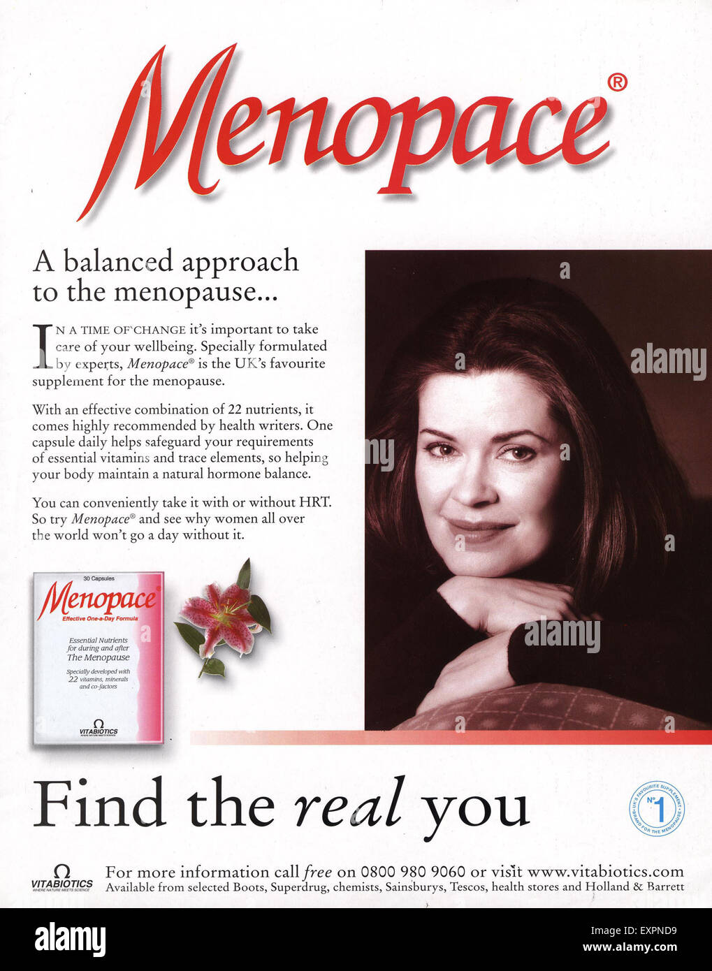 2000s UK Menopace Menopause Magazine Advert Stock Photo - Alamy