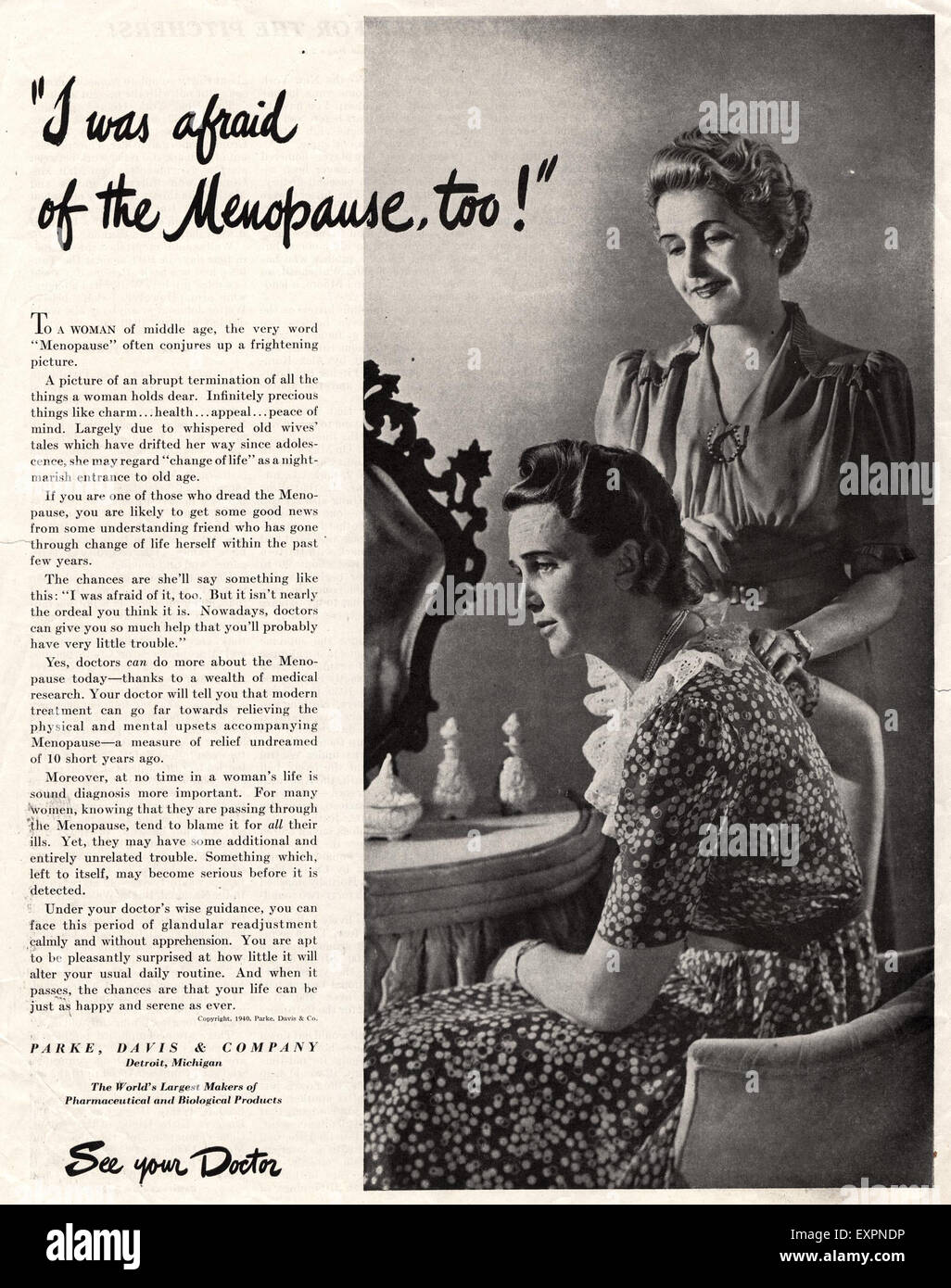 1930s usa menopause magazine advert hi-res stock photography and images ...