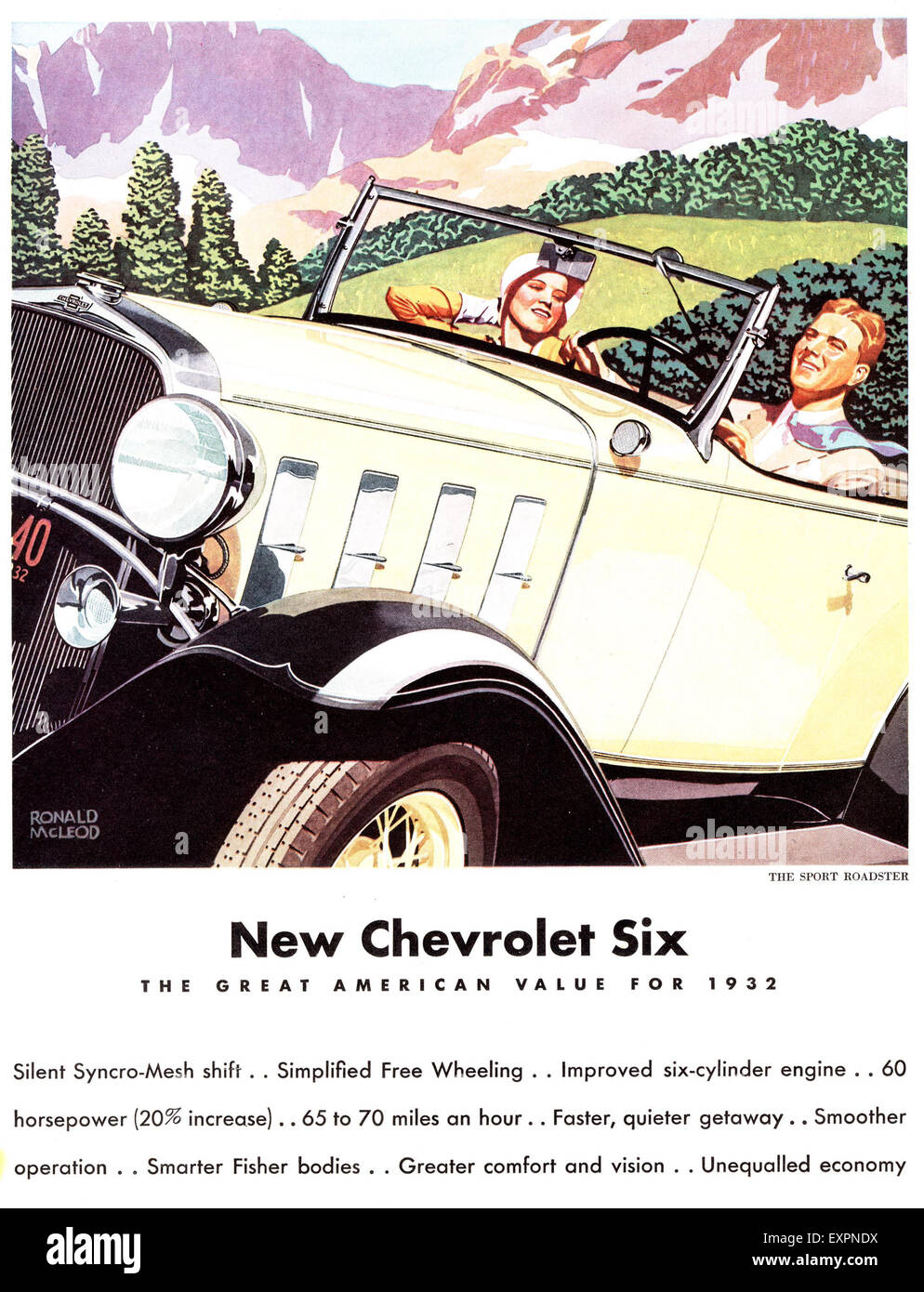 1930s USA Chevrolet Magazine Advert Stock Photo - Alamy