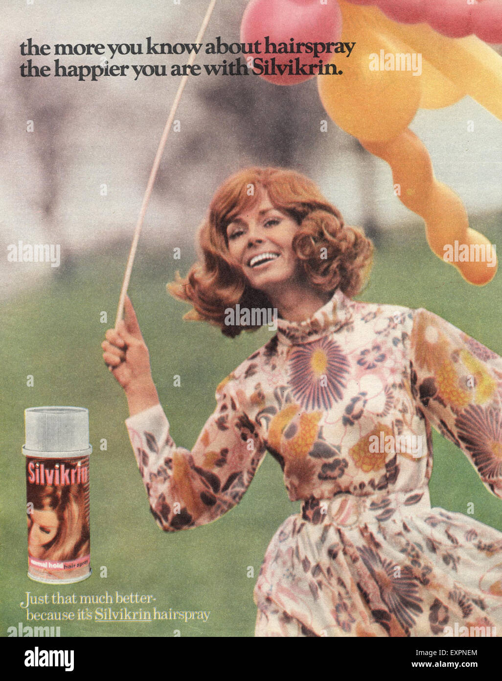 1960s UK Silvikrin Magazine Advert Stock Photo - Alamy