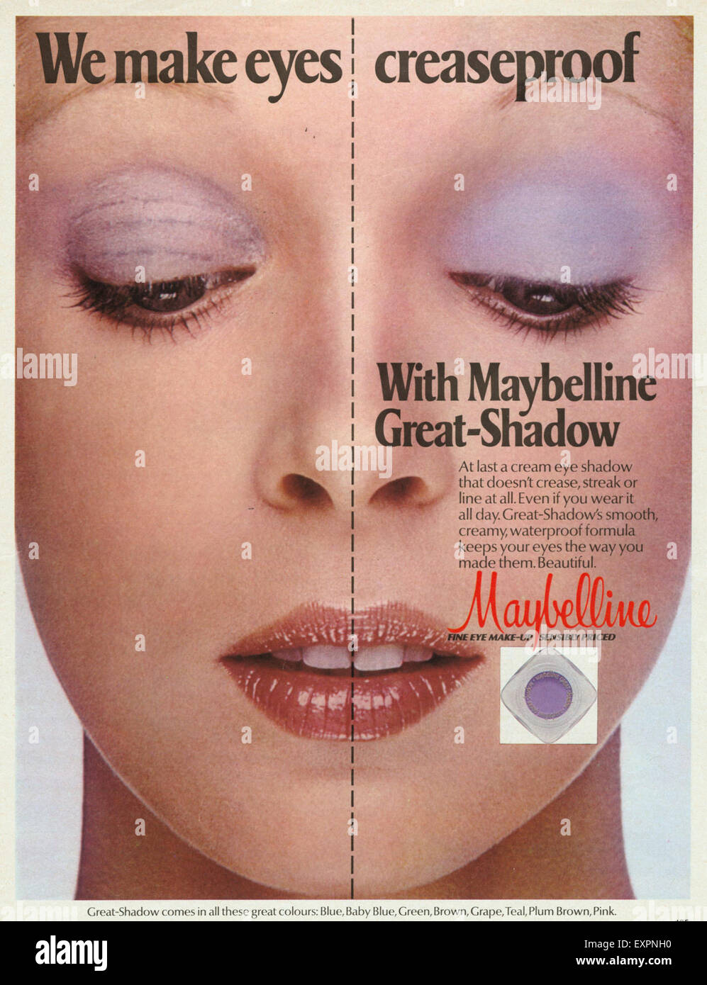 1970s UK Maybelline Magazine Advert Stock Photo - Alamy