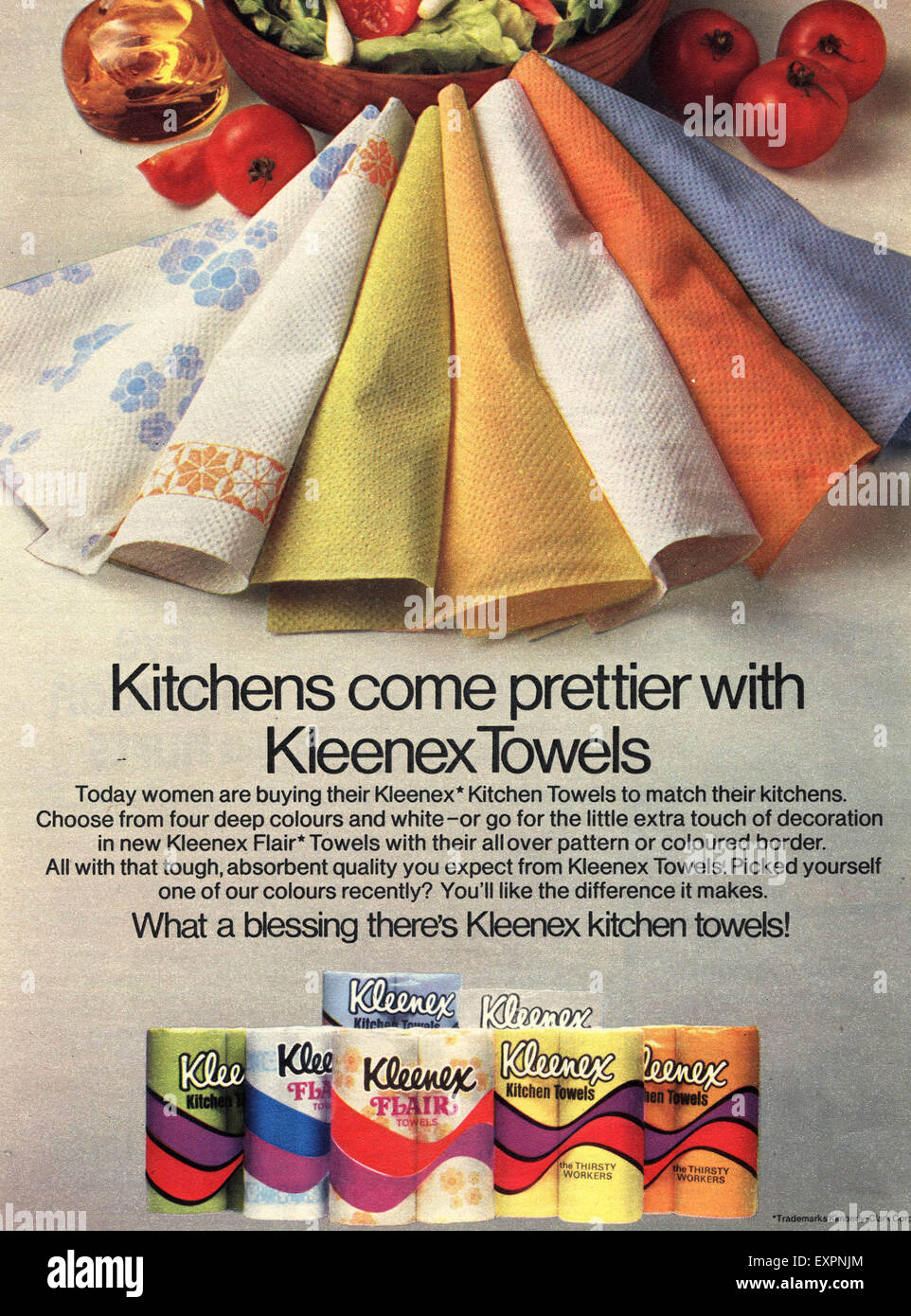 1960s UK Kleenex Magazine Advert Stock Photo - Alamy