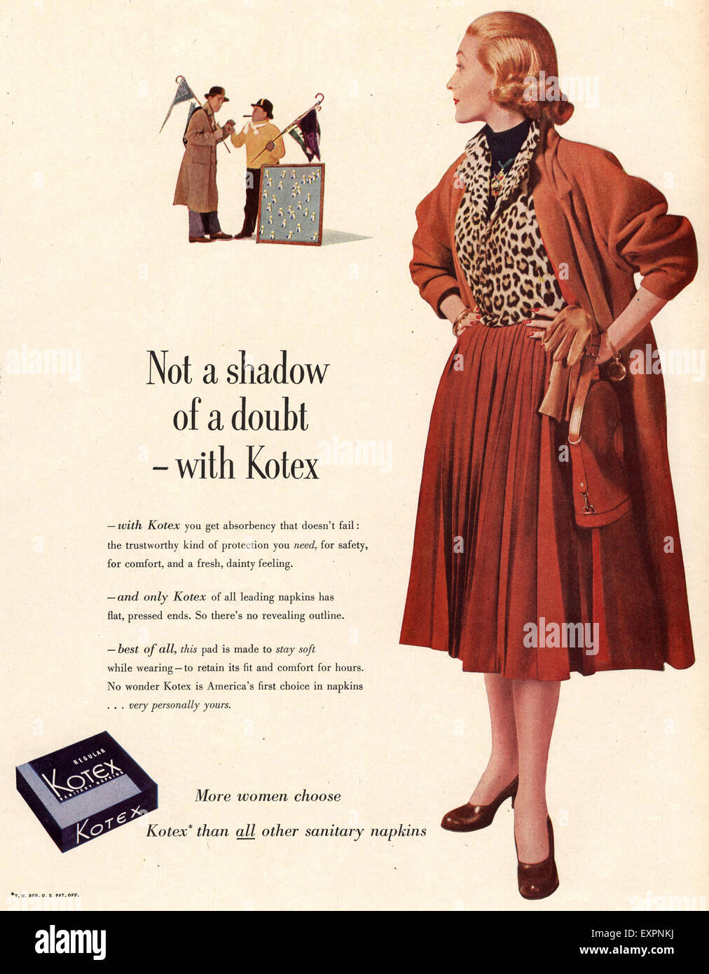 1950s USA Kotex Magazine Advert Stock Photo - Alamy