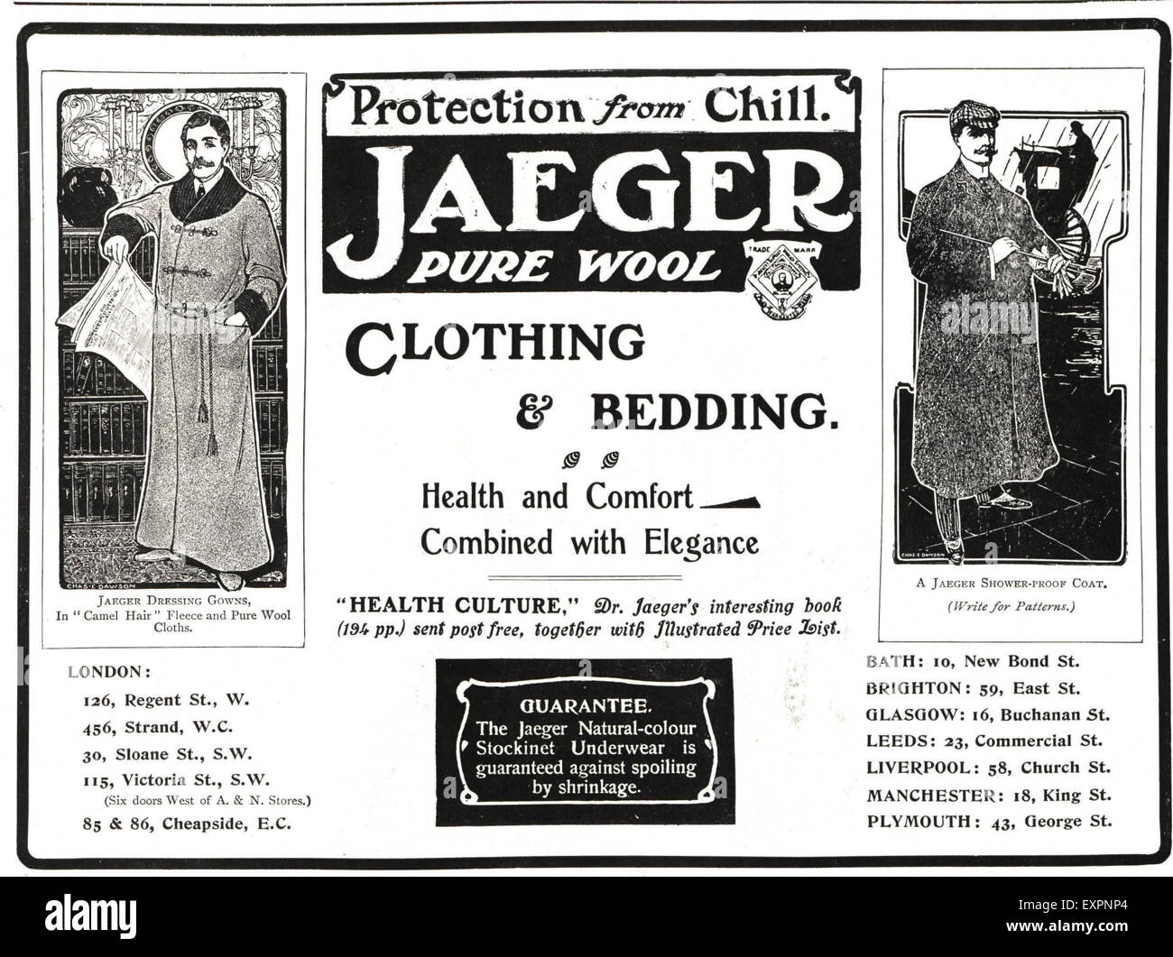 1900s UK Jaeger Magazine Advert Stock Photo - Alamy
