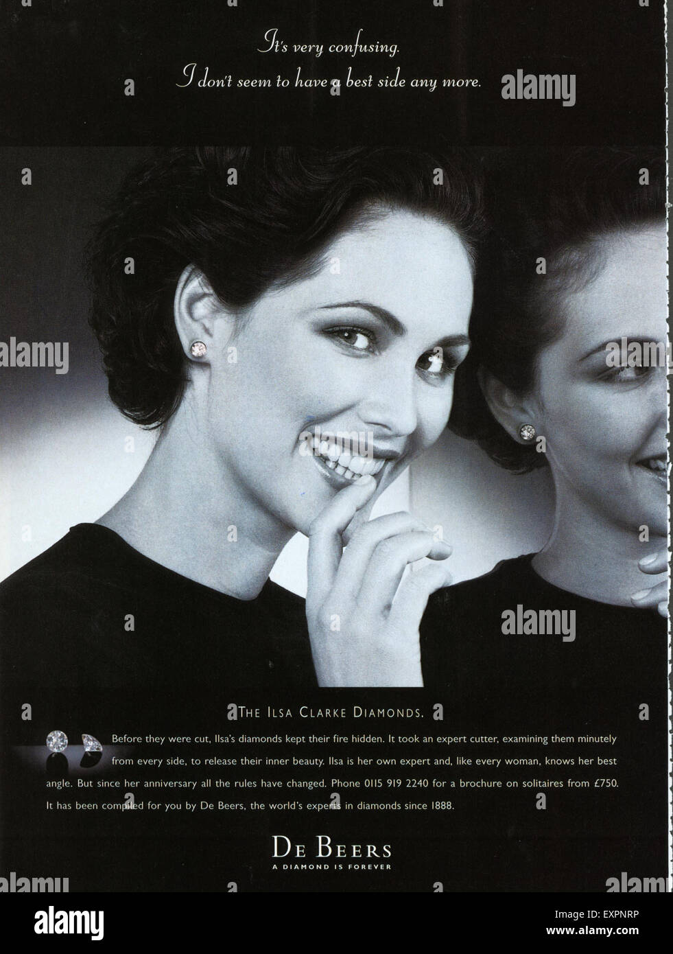 1990s UK De Beers Magazine Advert Stock Photo - Alamy