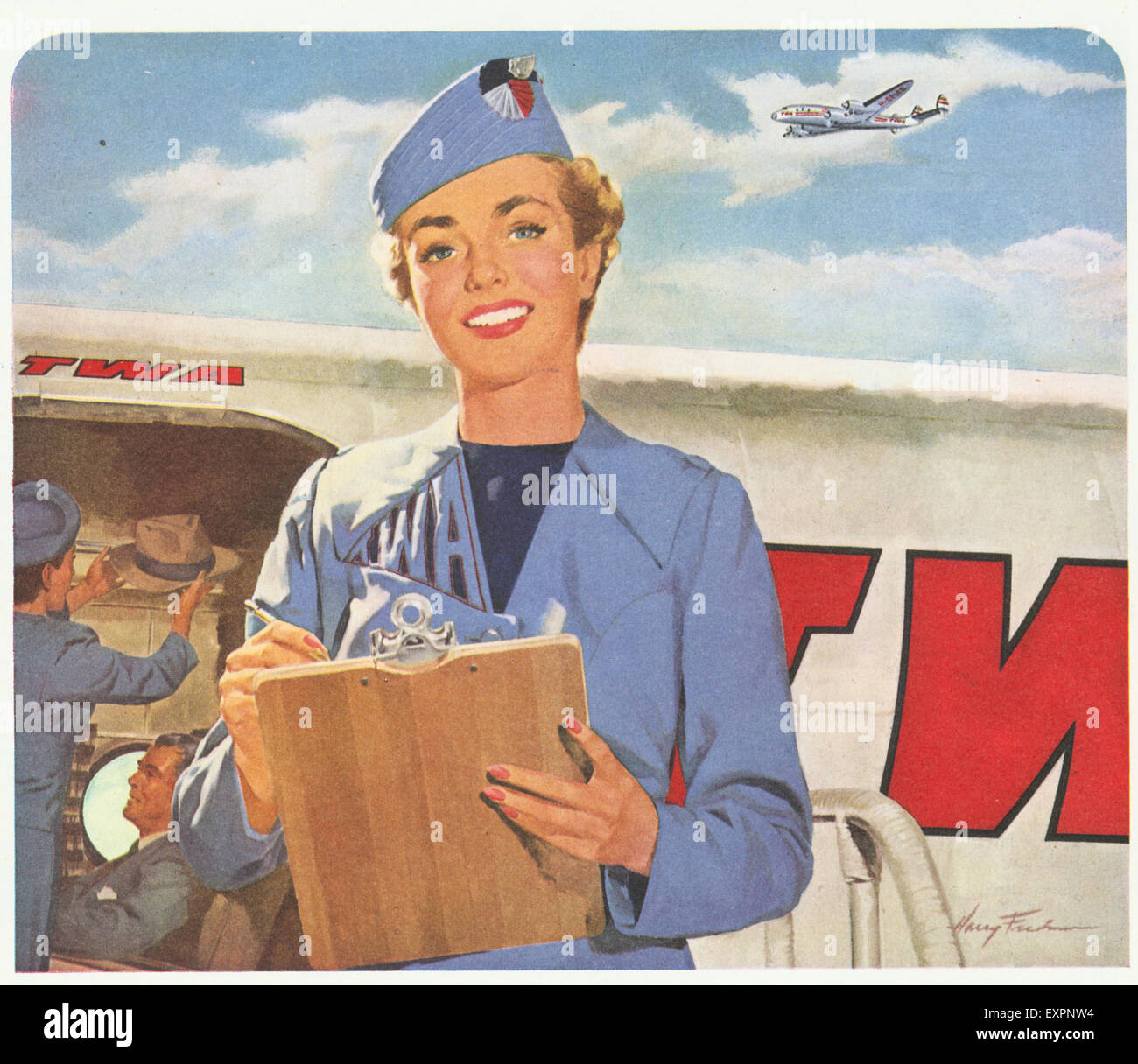 1950s USA Airlines Magazine Advert Stock Photo - Alamy