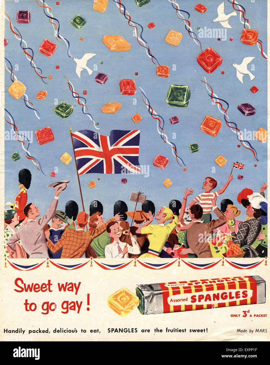 1950s UK Spangles Magazine Advert Stock Photo - Alamy