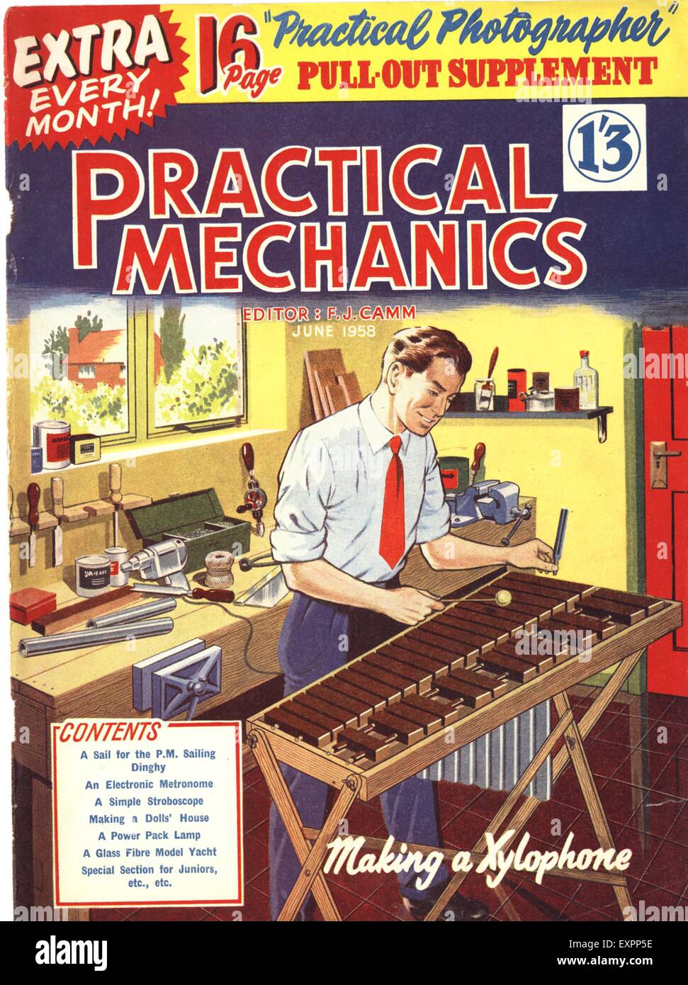 1950s UK Practical Mechanics Magazine Cover Stock Photo - Alamy