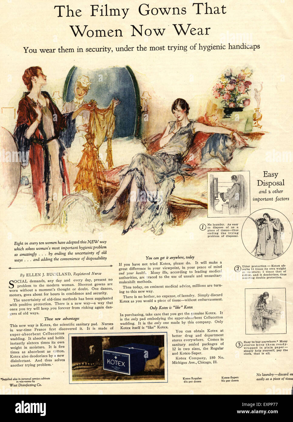 1920s USA Kotex Magazine Advert Stock Photo - Alamy