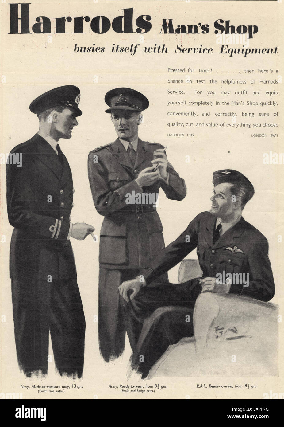 1930s UK Harrods Magazine Advert Stock Photo - Alamy