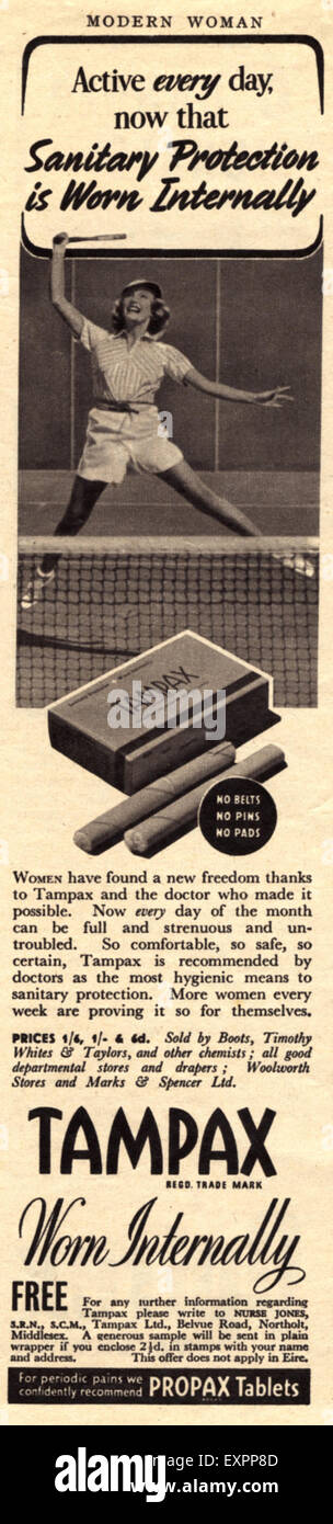 Tampax advert hi-res stock photography and images - Alamy
