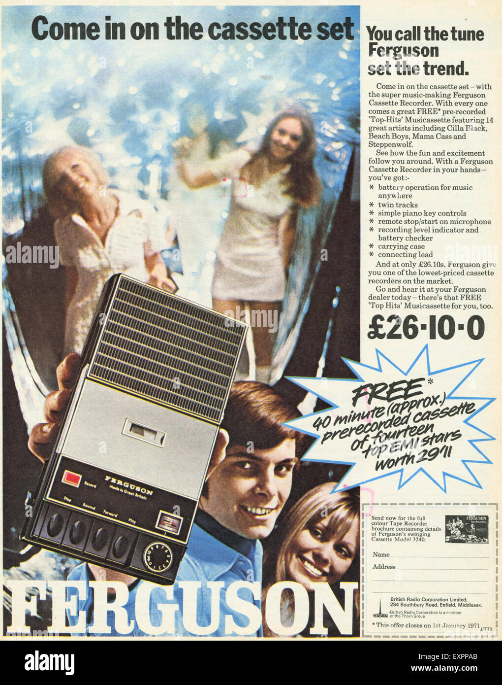 1960s UK Ferguson Magazine Advert Stock Photo - Alamy